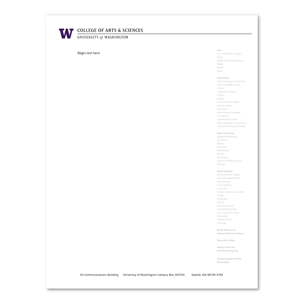 Document Templates | College of Arts and Sciences - Administrative Gateway